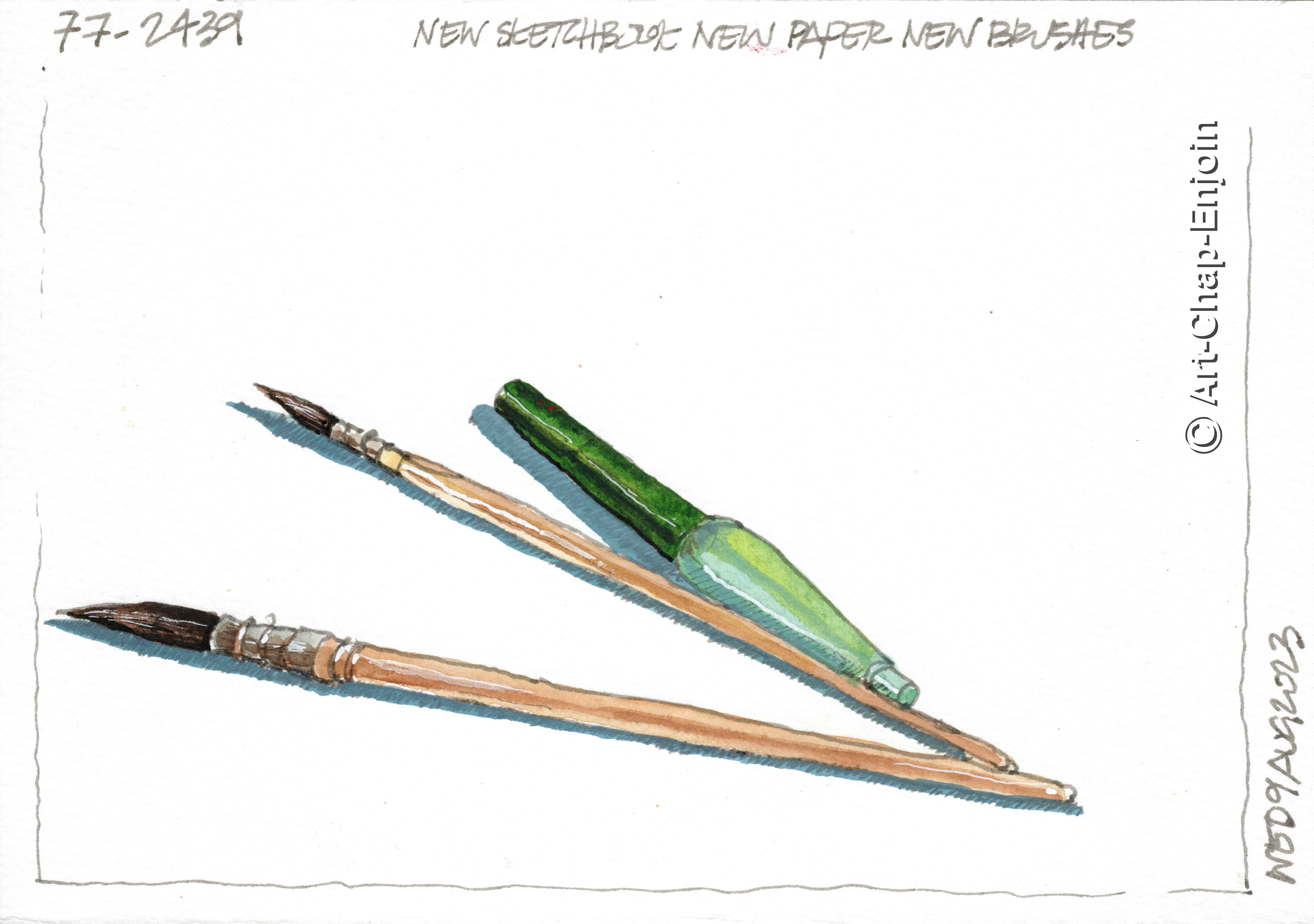 77-2439 – New sketchbook, new paper, new brushes – Art-Chap-Enjoin